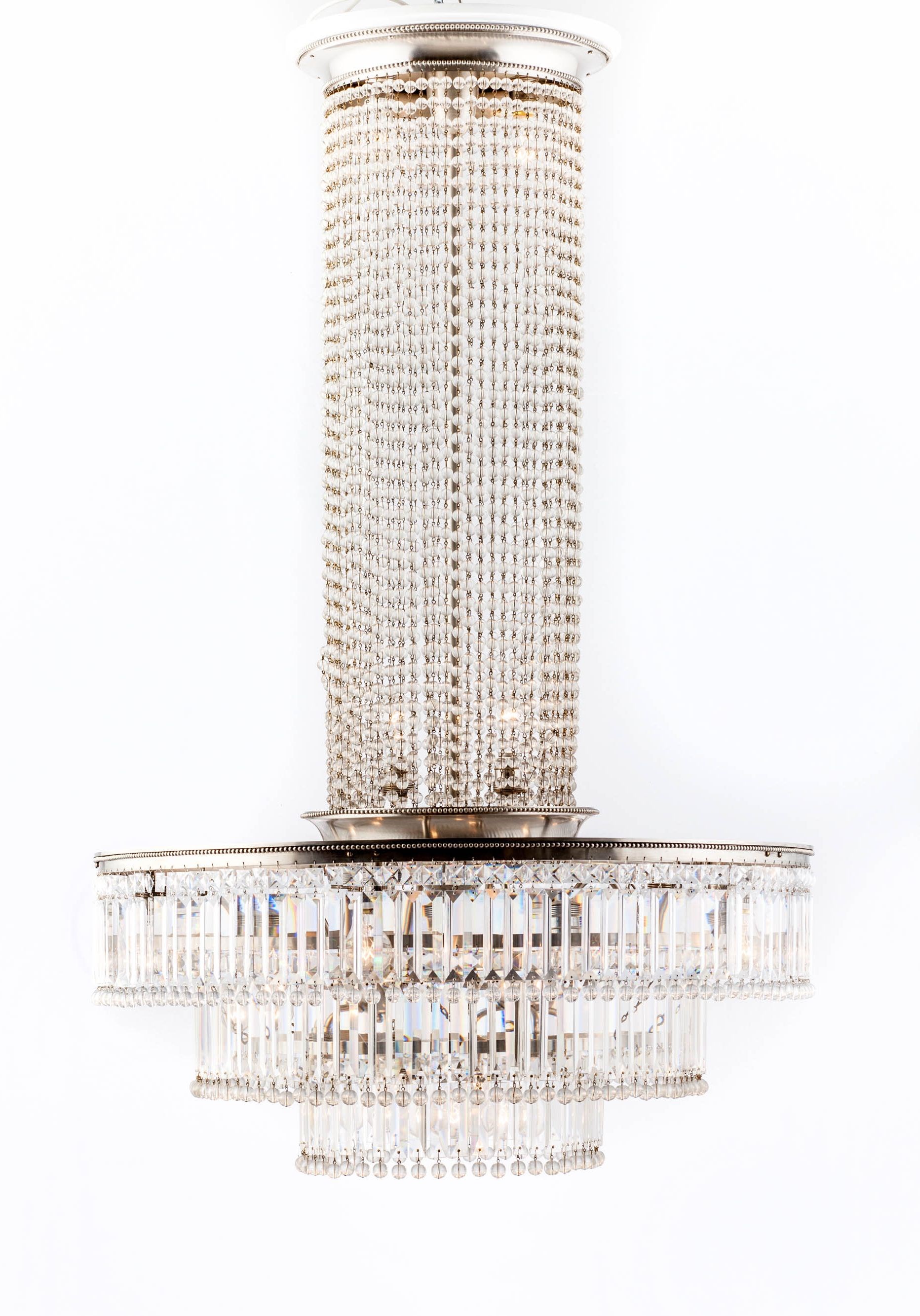 School Prof. Josef Hoffmann - Ecxellent Sixteen-Bulb Glass Chandelier ...