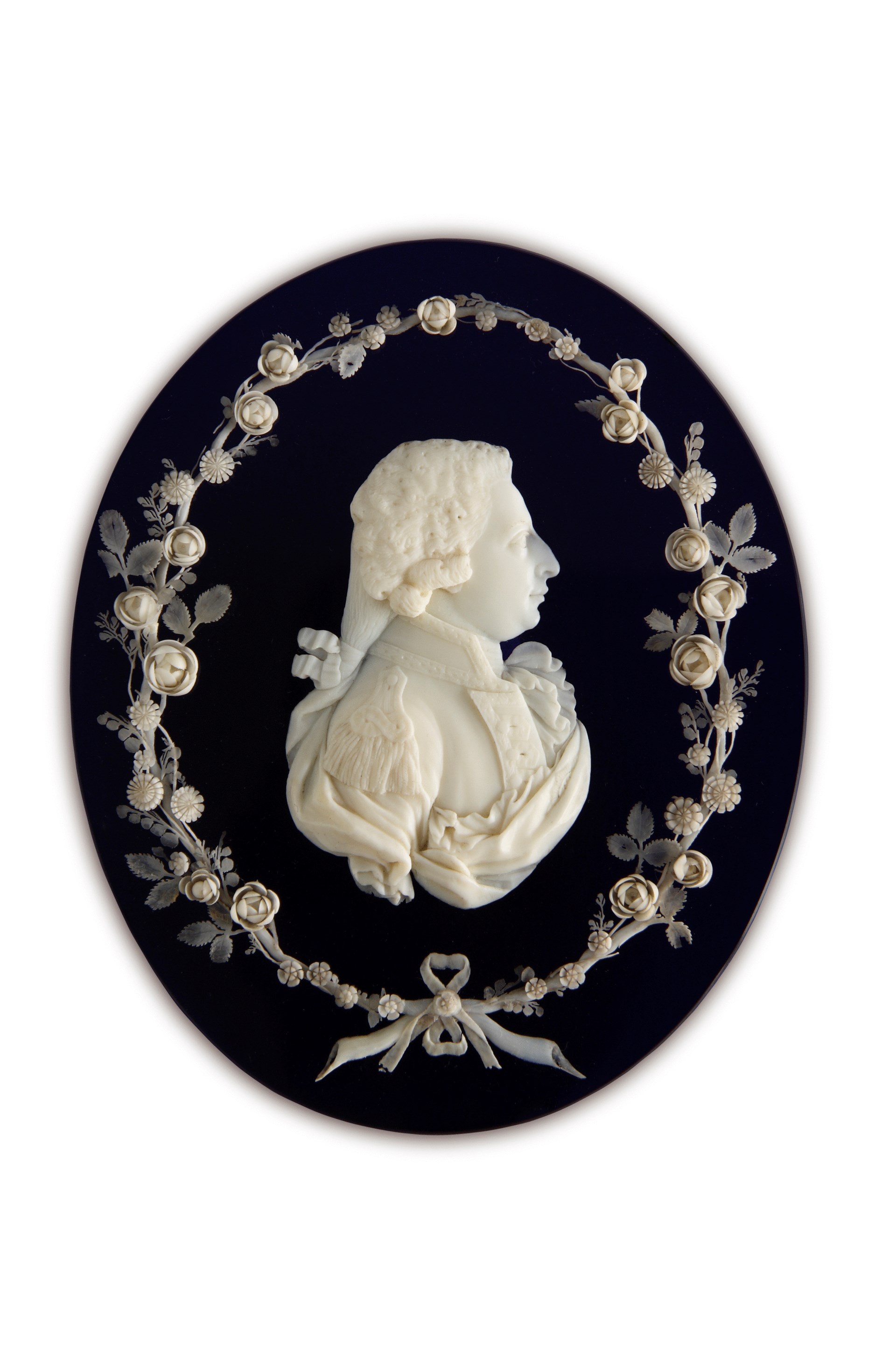 English Carved Ivory Oval Micro-Miniature Portrait of the Duke of York ...