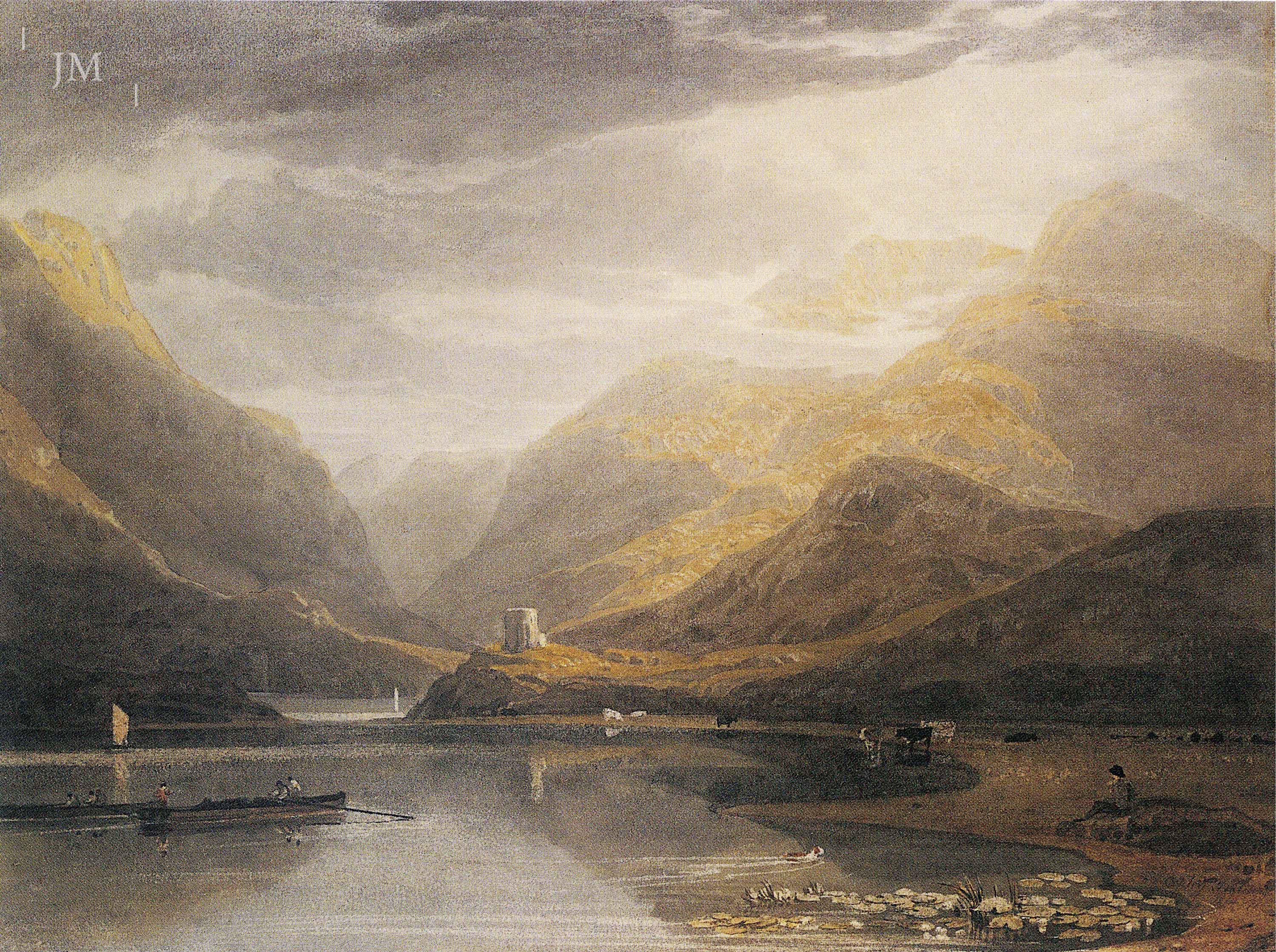 Anthony Vandyke Copley Fielding - Llanberis lake with Dolbadarn castle ...