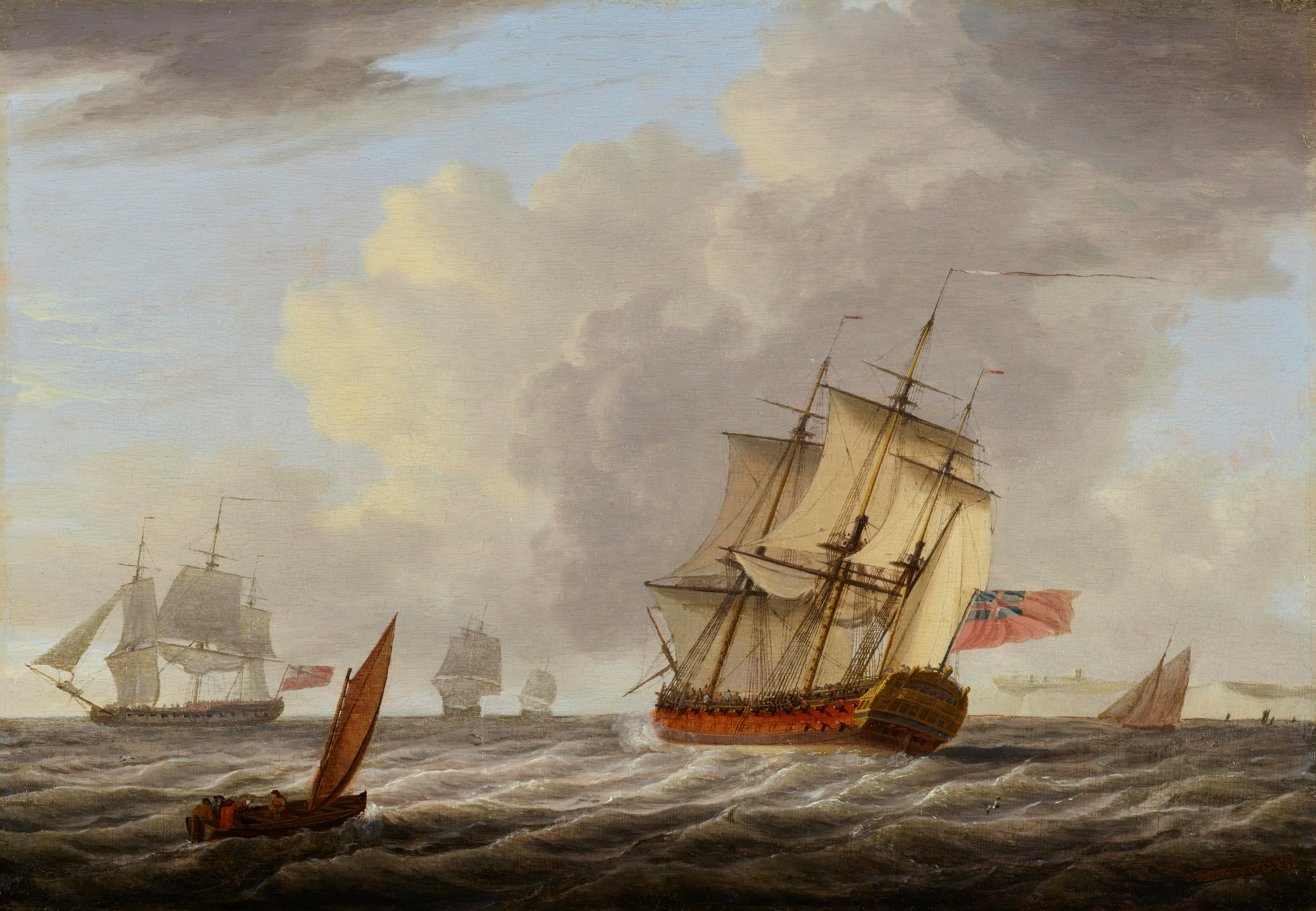 Dominic Serres - A Royal Navy '74' and other vessels off Dover | MasterArt
