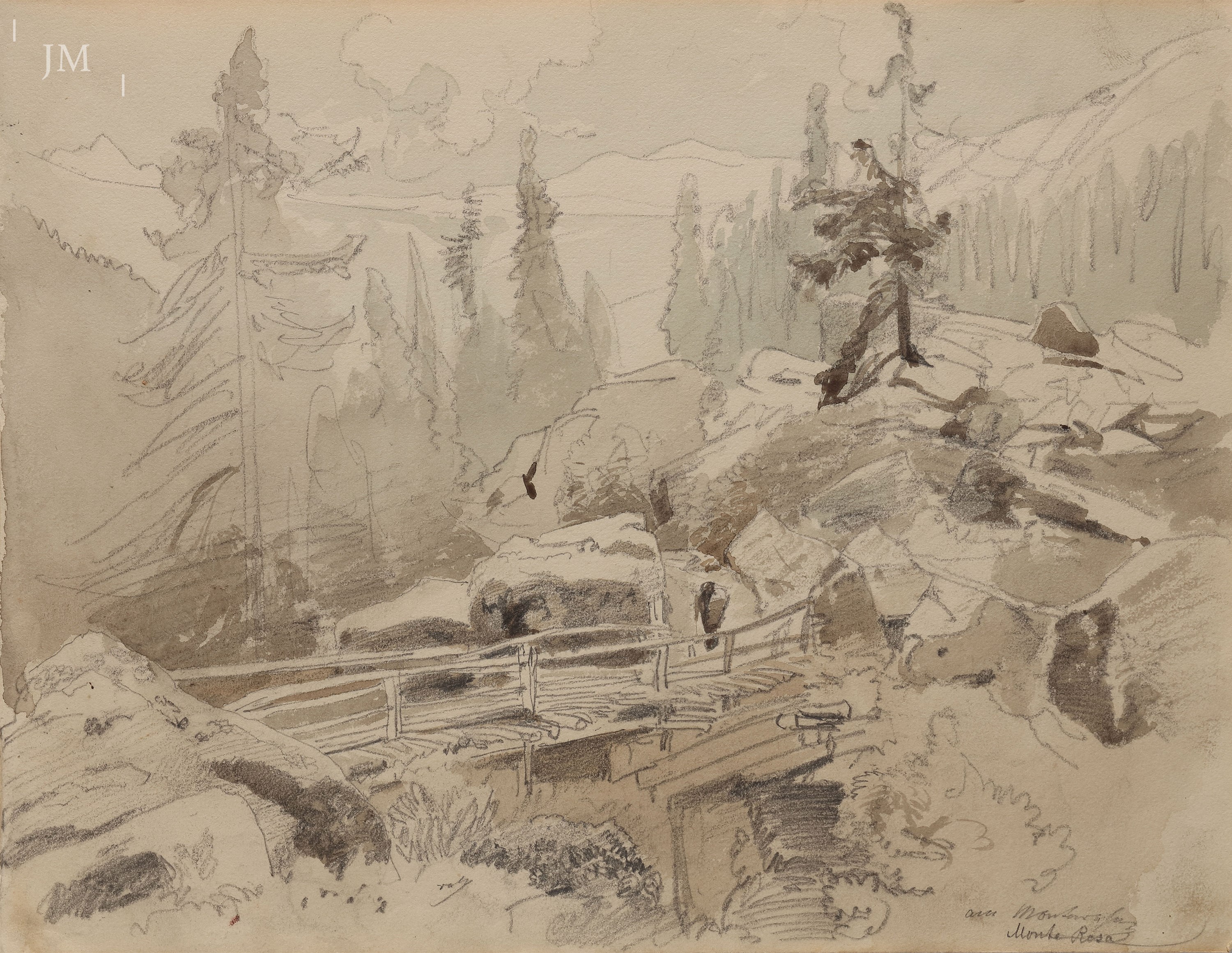 Traugott Schiess - A River Crossing, Monte Rosa | MasterArt