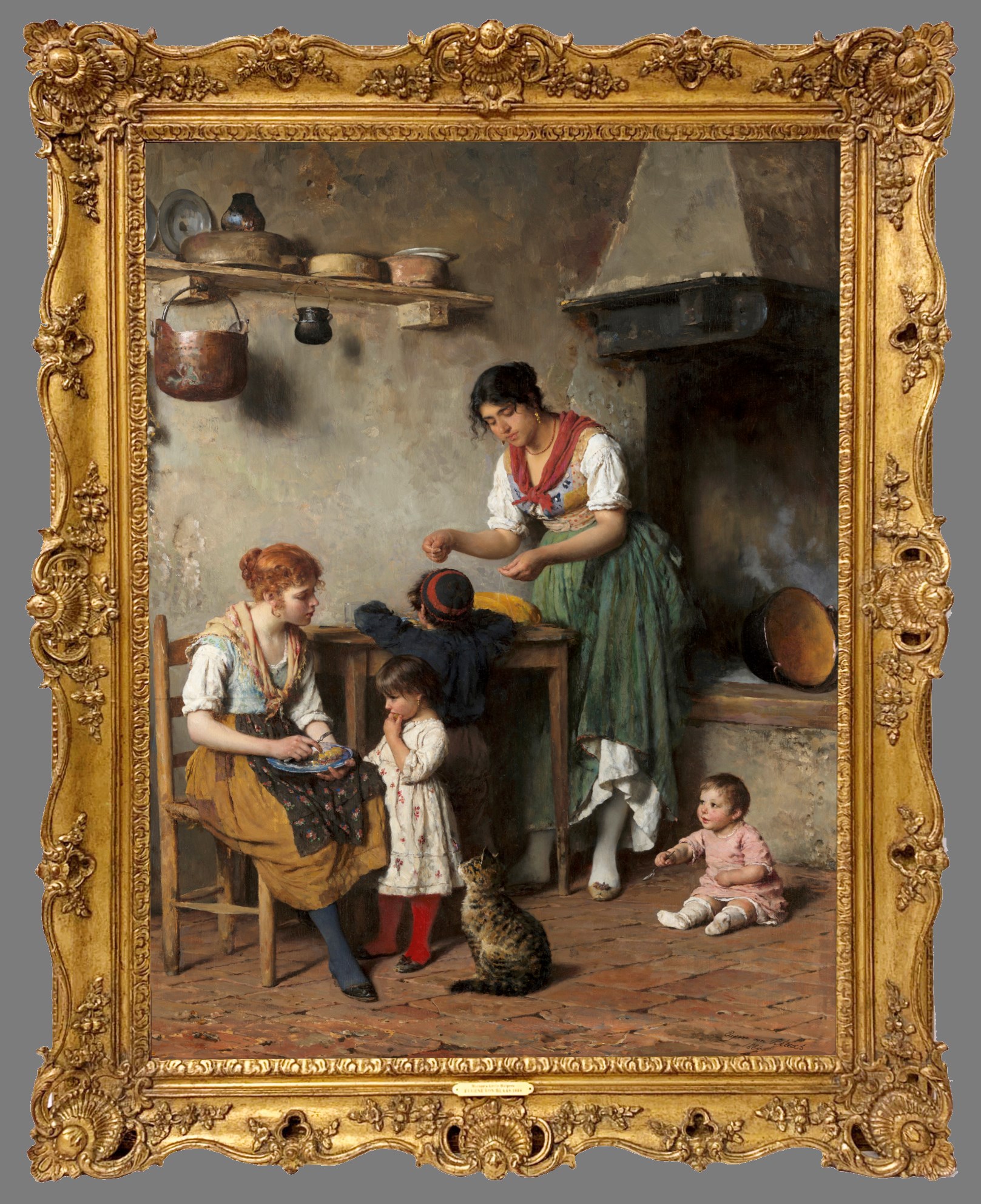 Eugene de Blaas - Mother's Little Helpers | MasterArt