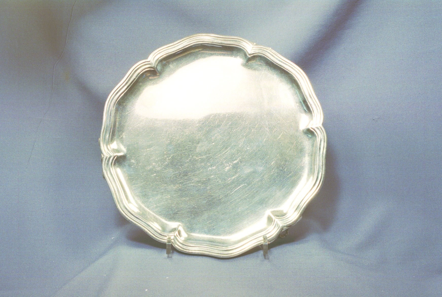 Antique Spanish silver shaped circular salver, maker's mark M G, Madrid ...